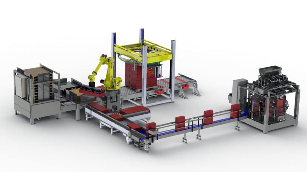 CPV-10 Robot Palletizer Complete Line - Design Machine & Manufacturing
